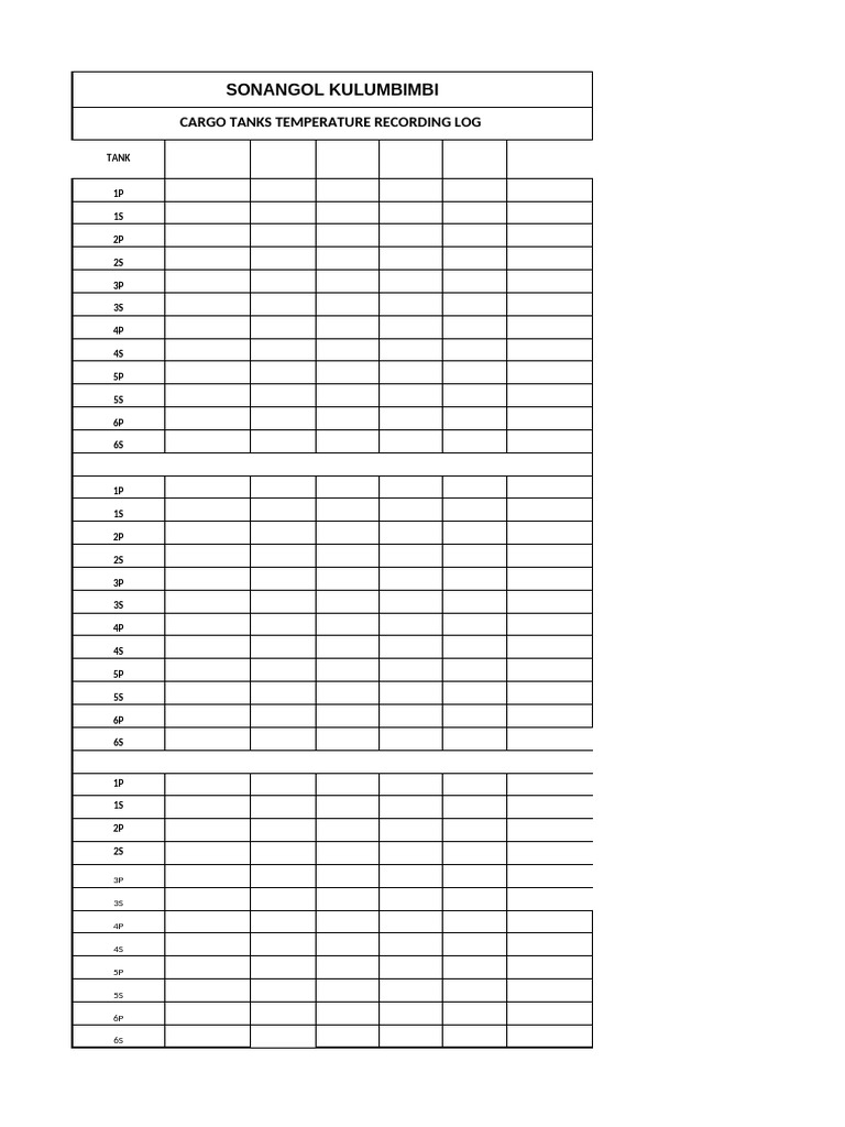 Temperature Sheet | PDF