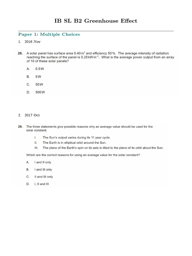 IB Phy Greenhouseeffect | PDF