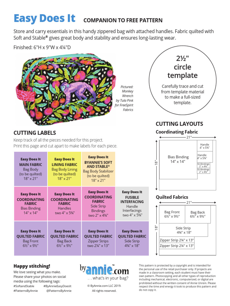 Easy Does It Bag Pattern PDF | PDF | Quilting | Textiles