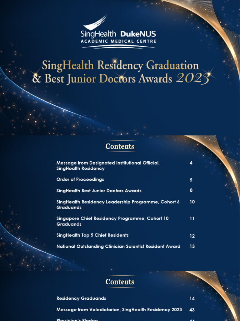 SingHealth Residency Graduation 2023 | PDF | Residency (Medicine ...