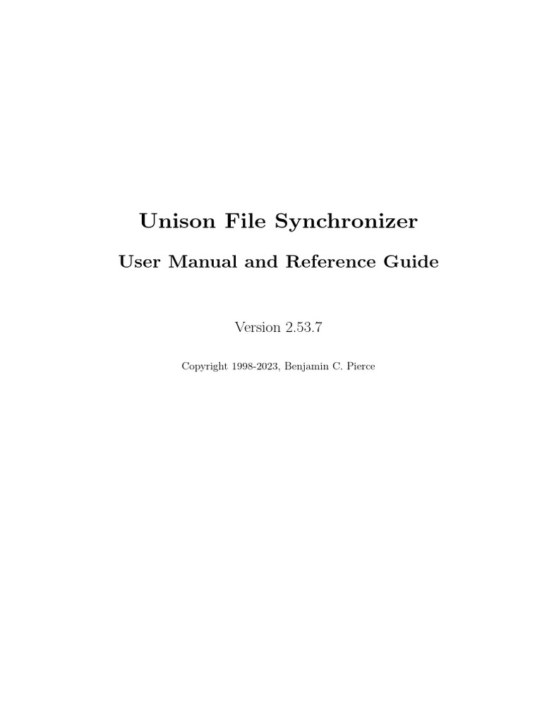 unison-manual | PDF | Secure Shell | Command Line Interface