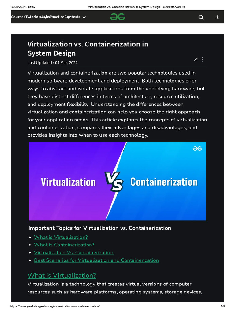Virtualization vs. Containerization Guide | PDF | Virtualization ...