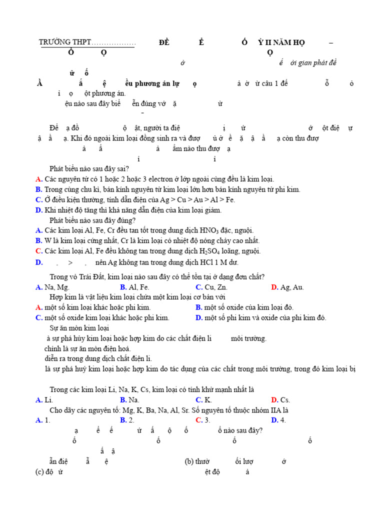 Ôn Thi Hkii-2025-Chương 5,6,7,8 | PDF