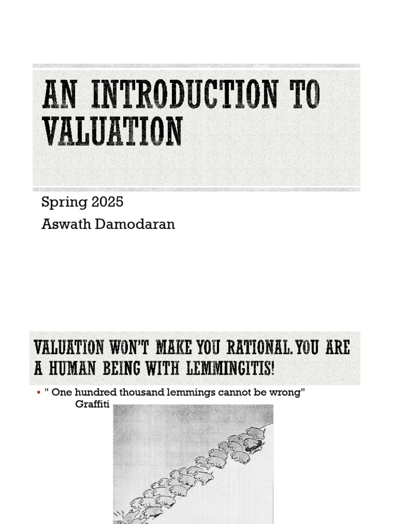An Introduction to Valuation | PDF | Valuation (Finance) | Option (Finance)
