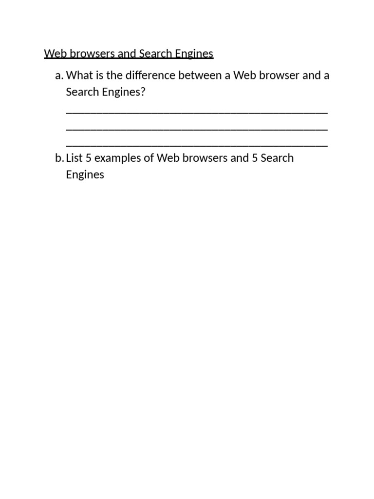 Web Browsers and Search Engines | PDF