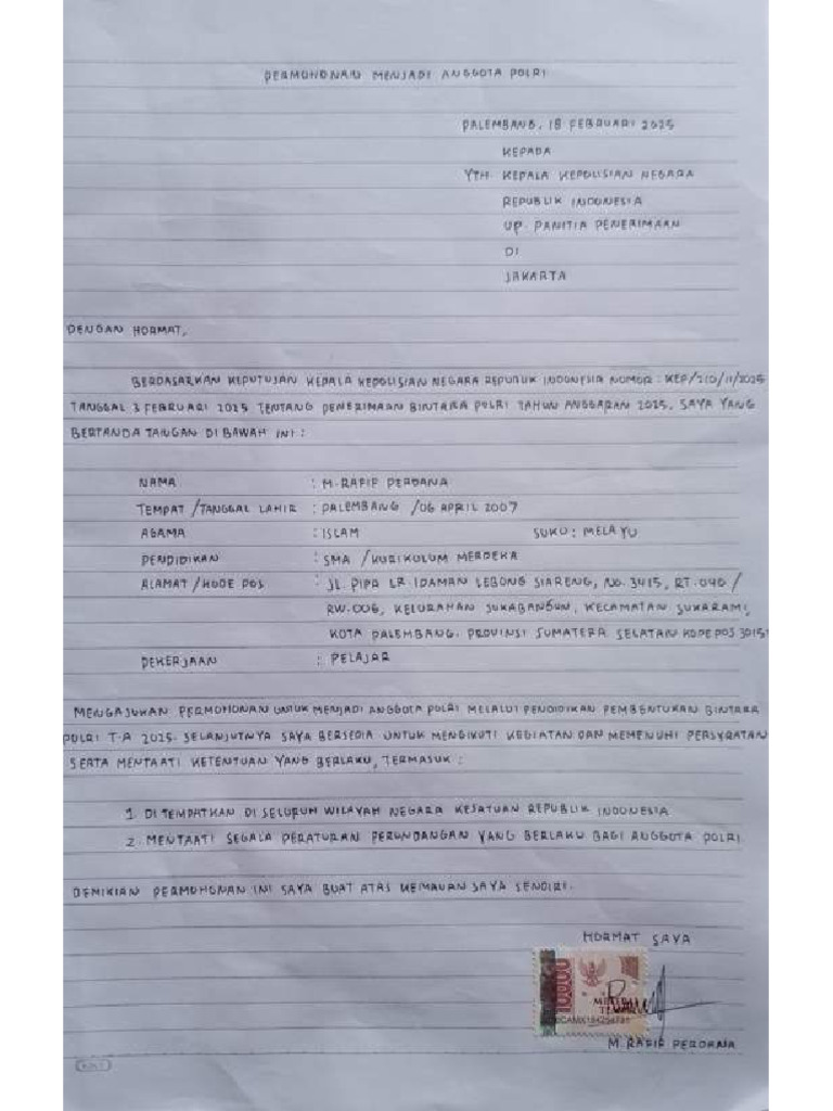 Berkas Pendaftaran Polri - Compressed | PDF