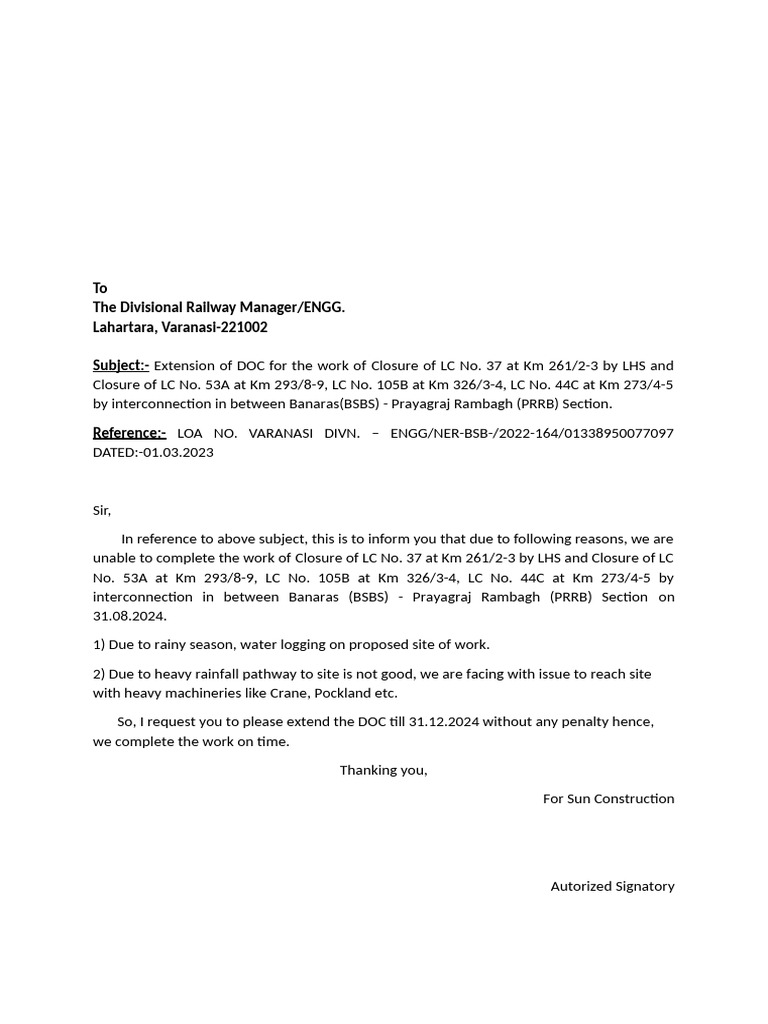Handia DOC Extension Letter | PDF