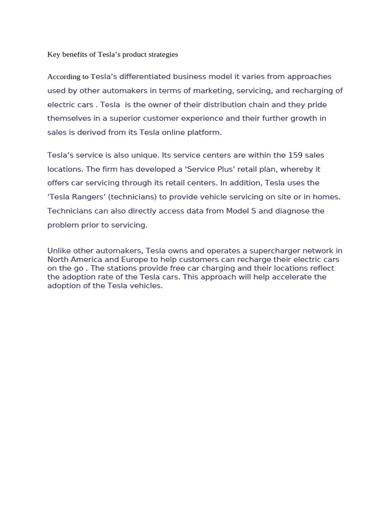 Key Benefits of Tesla | PDF