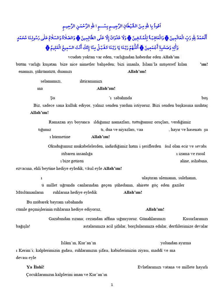 10 04 2024+Ramazan+Bayrami+Duasi | PDF
