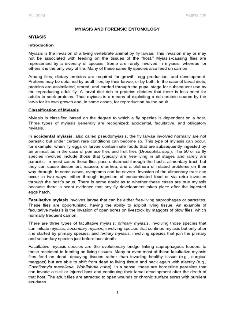 Understanding Myiasis in Humans | PDF | Fly | Decomposition