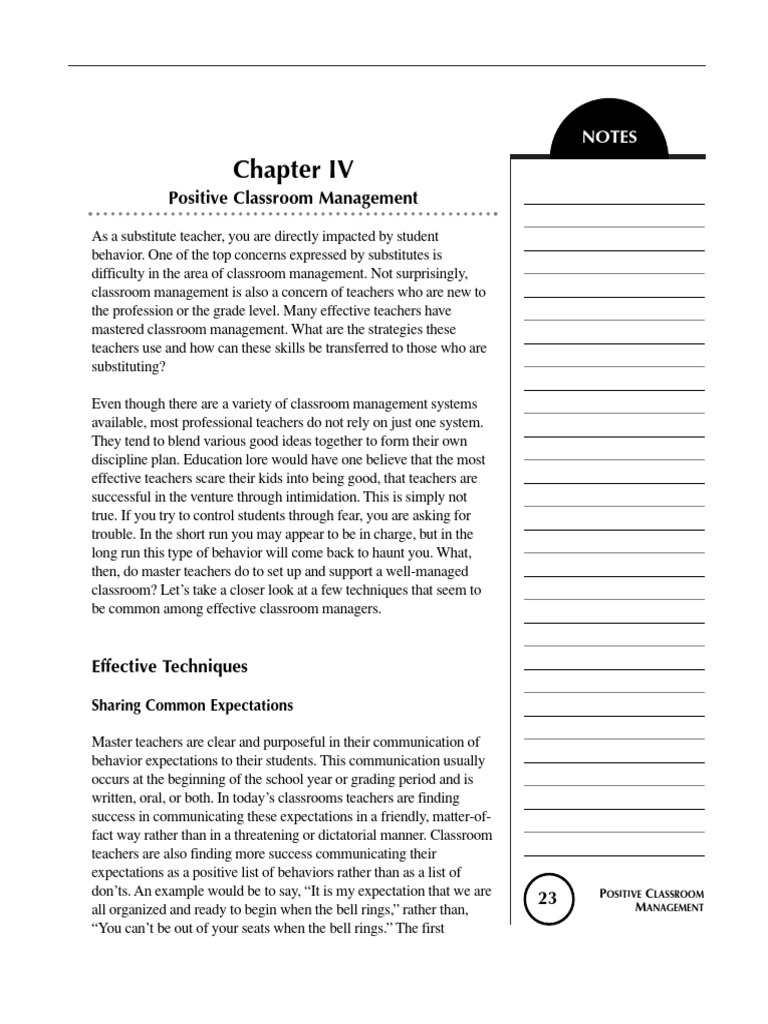 Effective Strategies for Classroom Management | PDF | Classroom ...