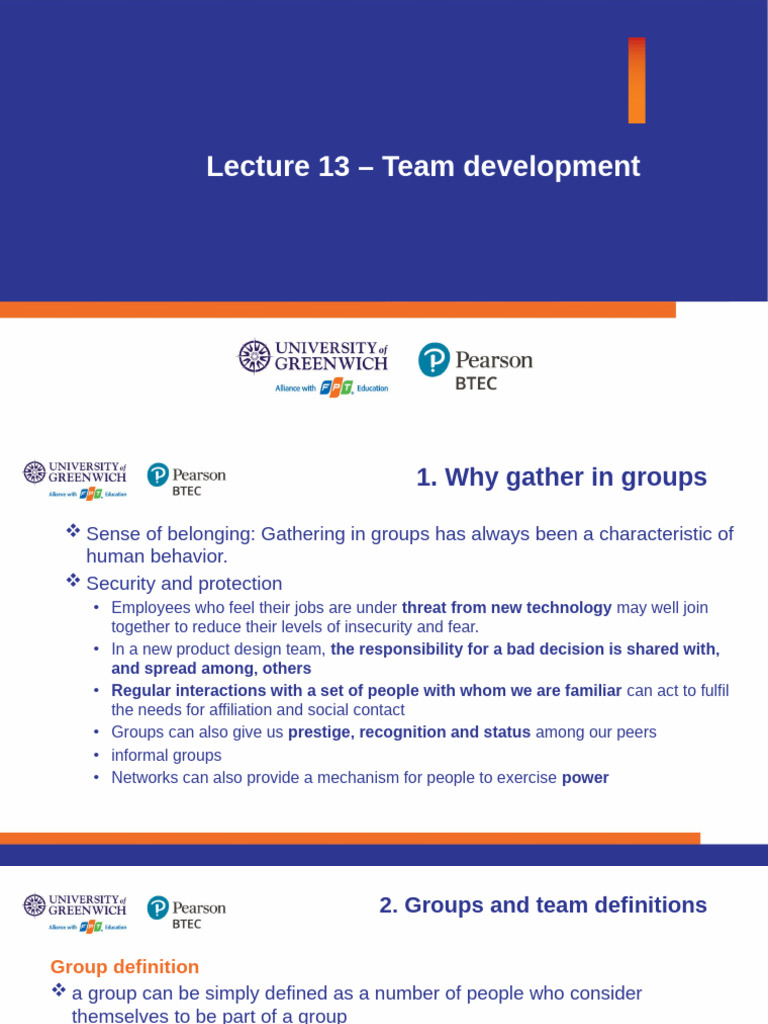 Lecture 13 - Introduction to Groups and Teams | PDF | Group ...