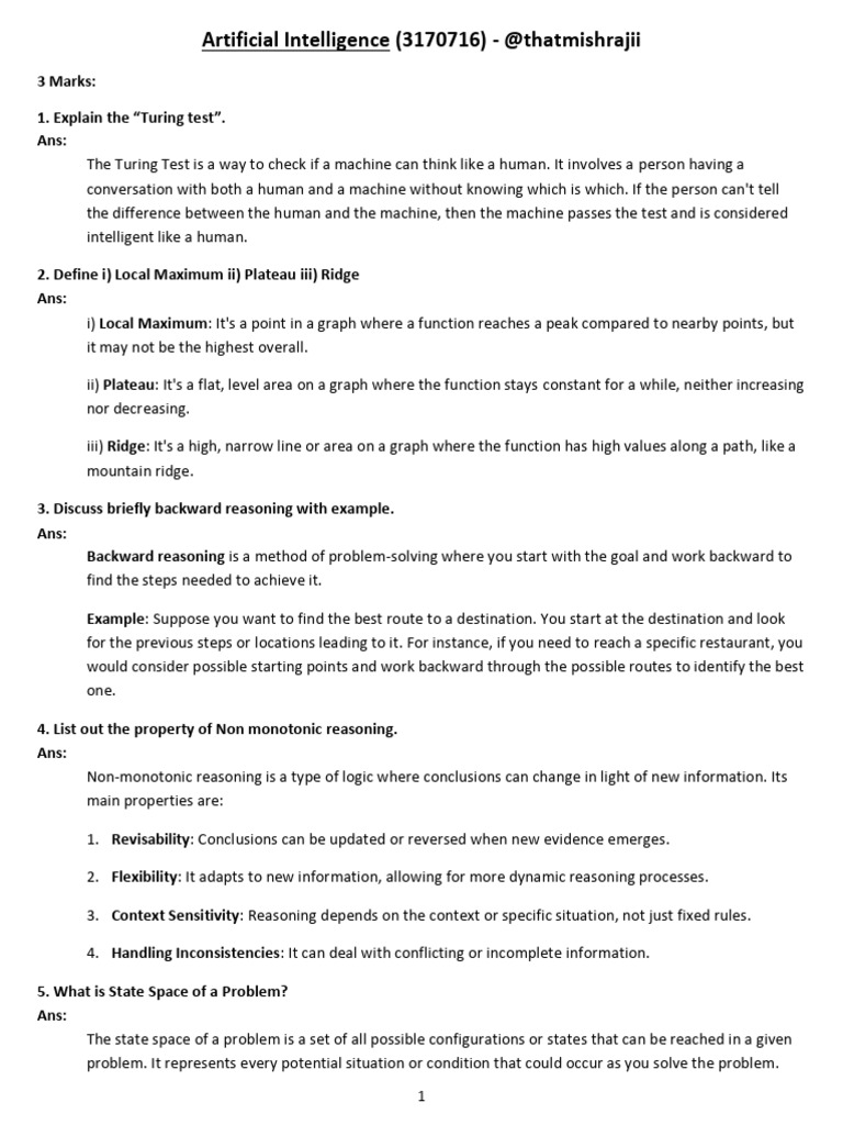 Artificial Intelligence_3170716_thatmishrajii | PDF | Bayesian Network | Artificial Intelligence