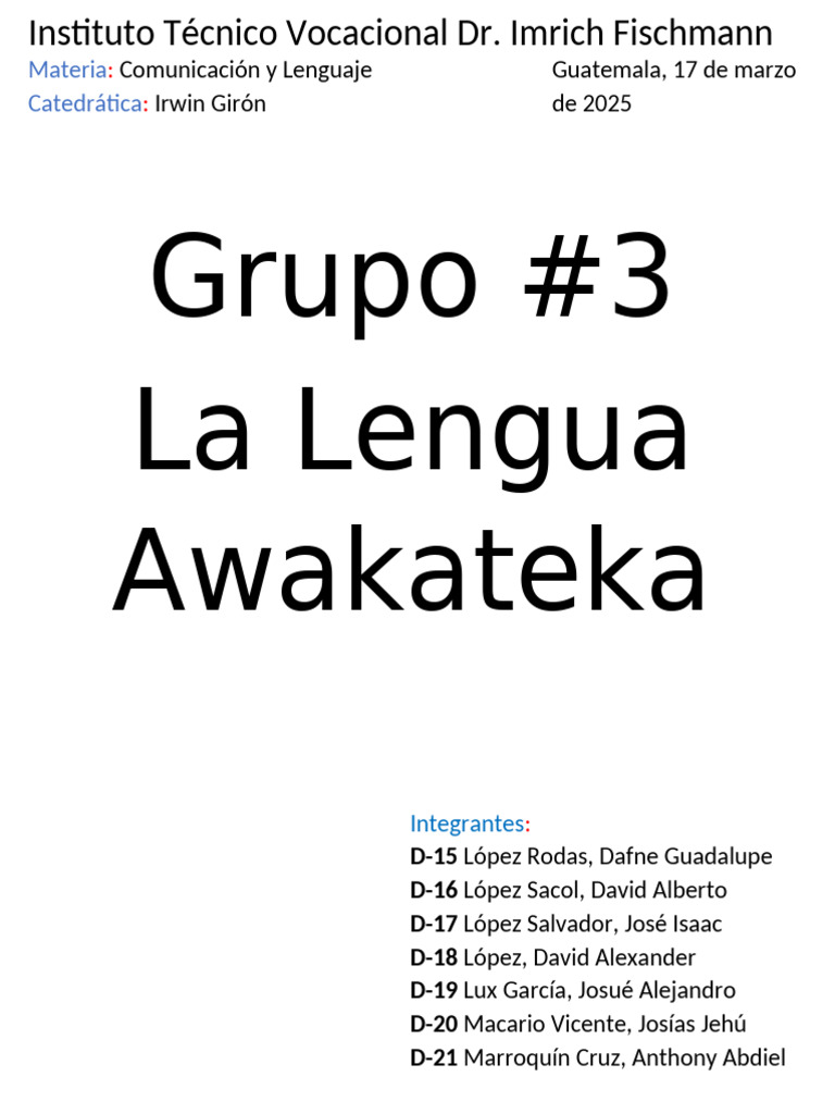 La Lengua Awakateka | PDF | Rituales | Tradiciones