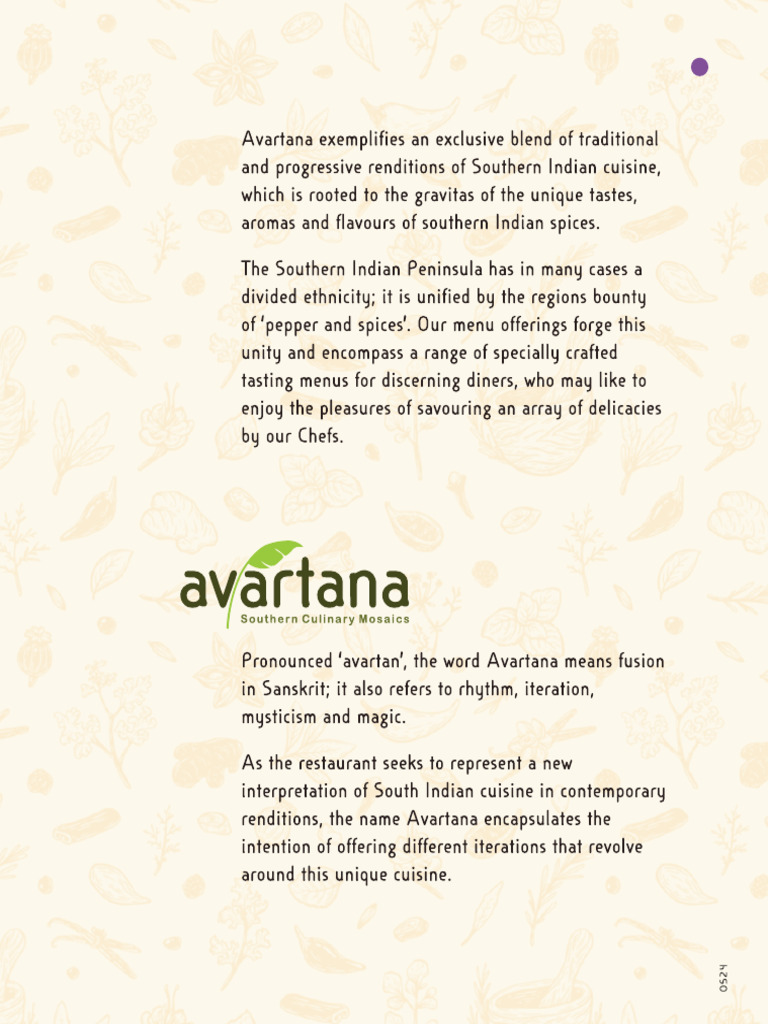 Itc Avartana Menu | PDF