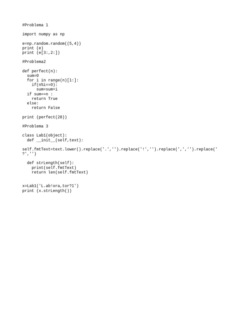 Python Code Examples: NumPy, Functions, Classes | PDF