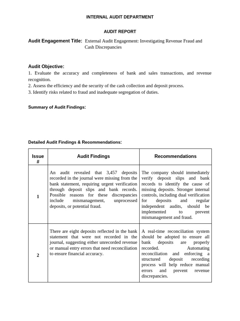 3_Audit Report template | PDF | Audit | Business