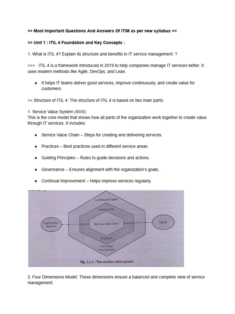 Itim All Units Important Answers Ashfaq? | PDF | It Service Management | Agile Software Development