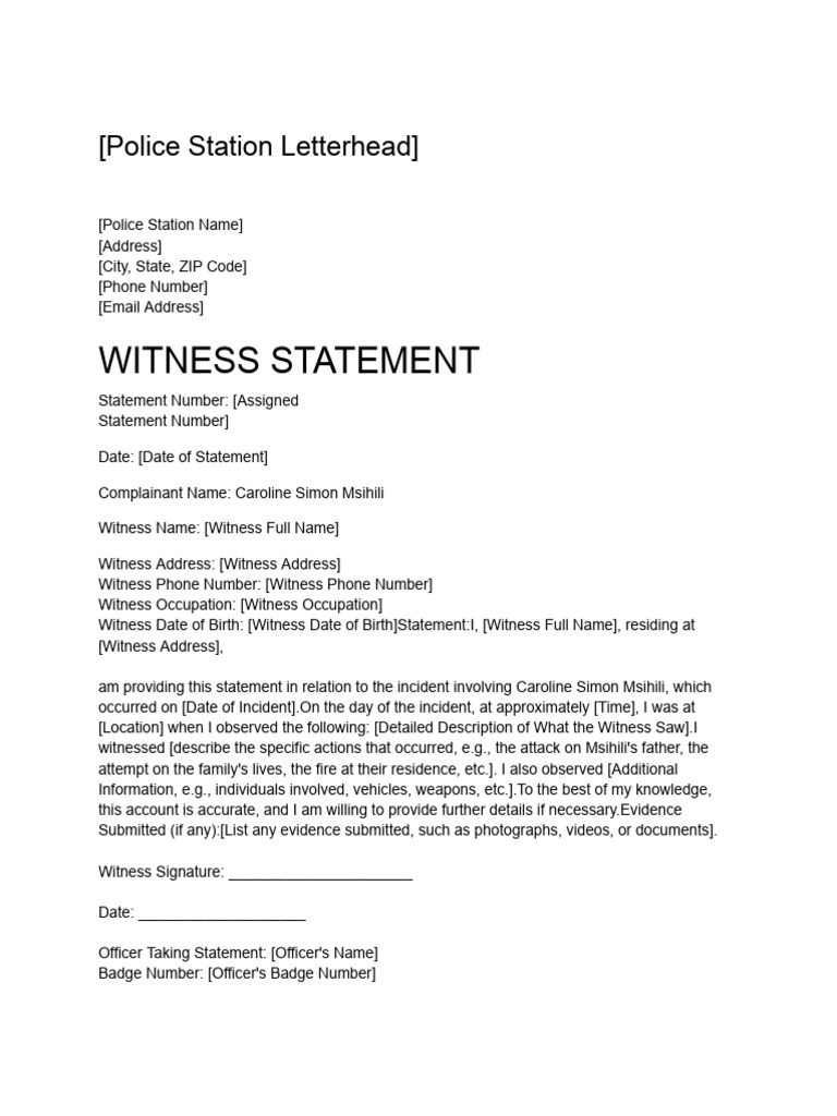 Police Witness Report | PDF