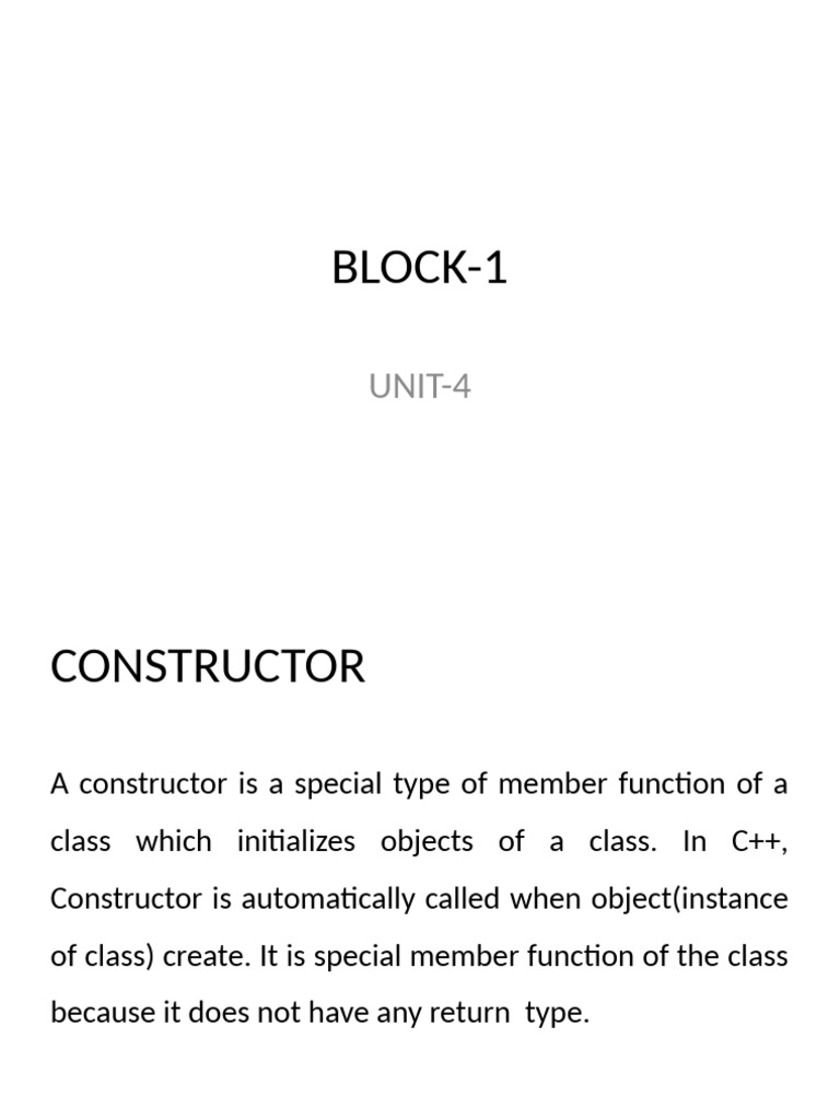 UNIT-IV | PDF | Constructor (Object Oriented Programming) | Programming