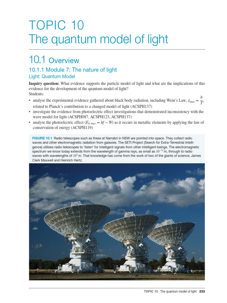 c 10 the Quantum Model of Light | PDF | Photoelectric Effect ...