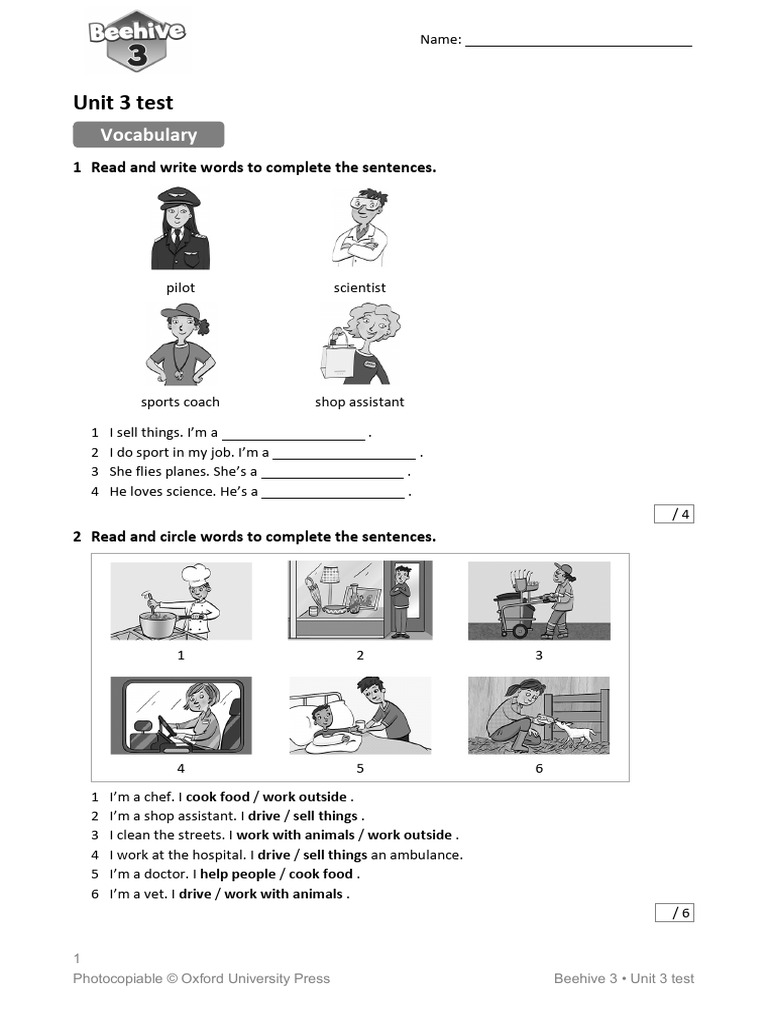 Beehive 3 Unit 3 Test | PDF