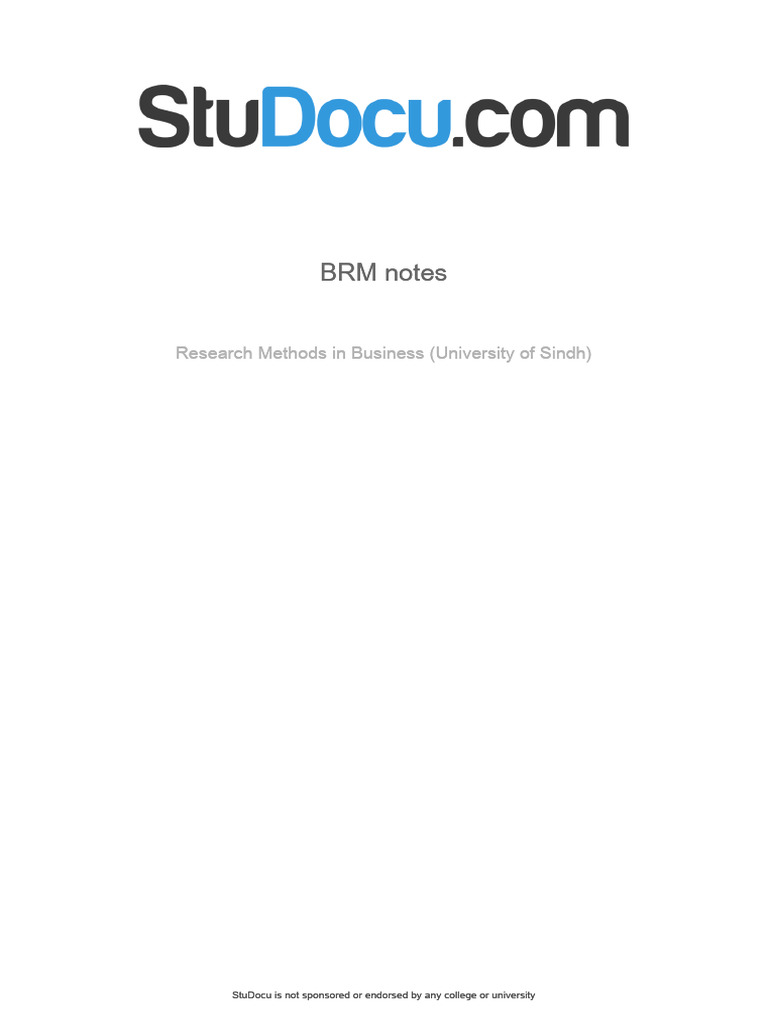 brm-notes | PDF | Level Of Measurement | Theory