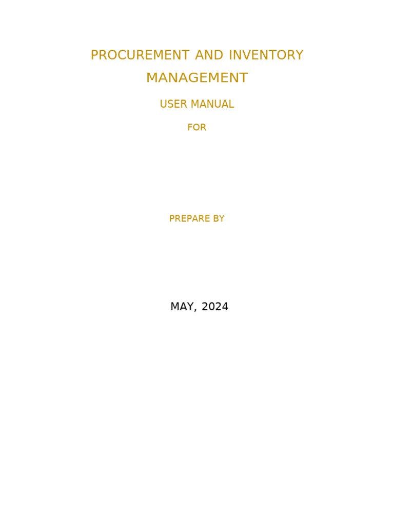 Procurement and Inventory mngt | PDF | Inventory | Procurement
