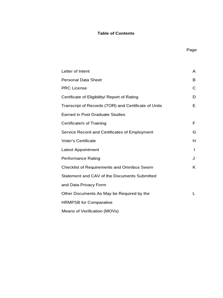 Comprehensive Application Document Checklist | PDF