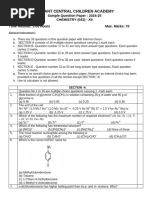 Class 11 Chemistry Question Paper 2025 26 | PDF | Chemical Equilibrium ...