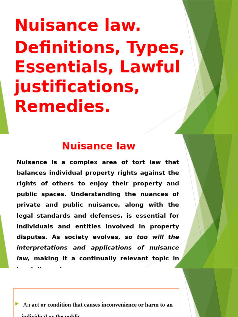 Nuisance Law | PDF | Nuisance | Common Law