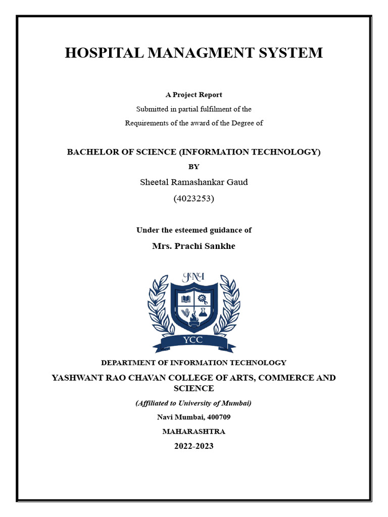 Hospital Management System Black Book | PDF | Software Testing | Html ...