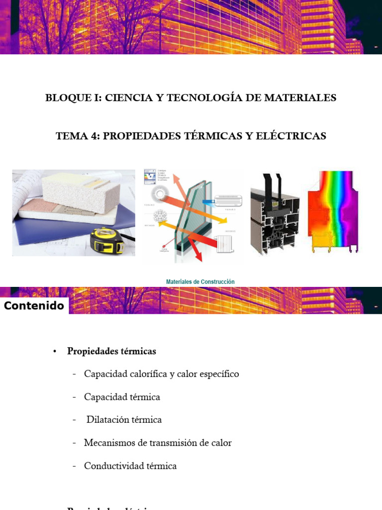 Tema 4 Materiales | PDF | Capacidad calorífica | Conduccion termica