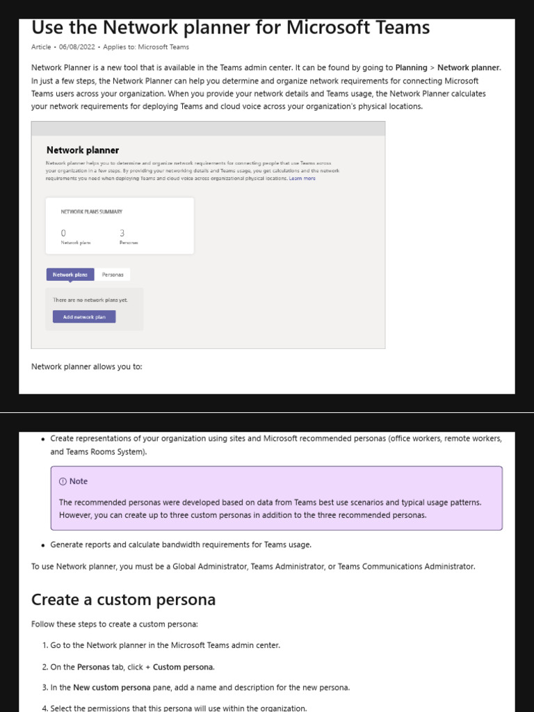Microsoft Teams Network Planner Guide | PDF | Computer Science | Software