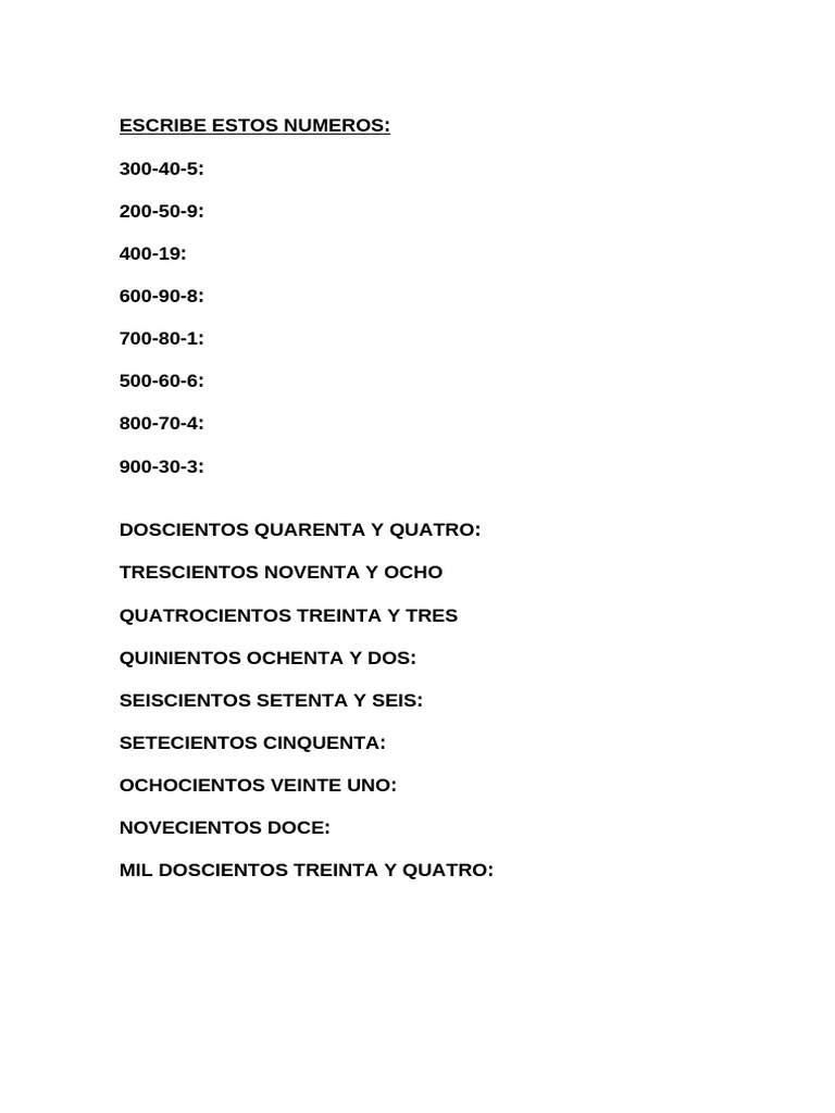 ejercicio numeros | PDF