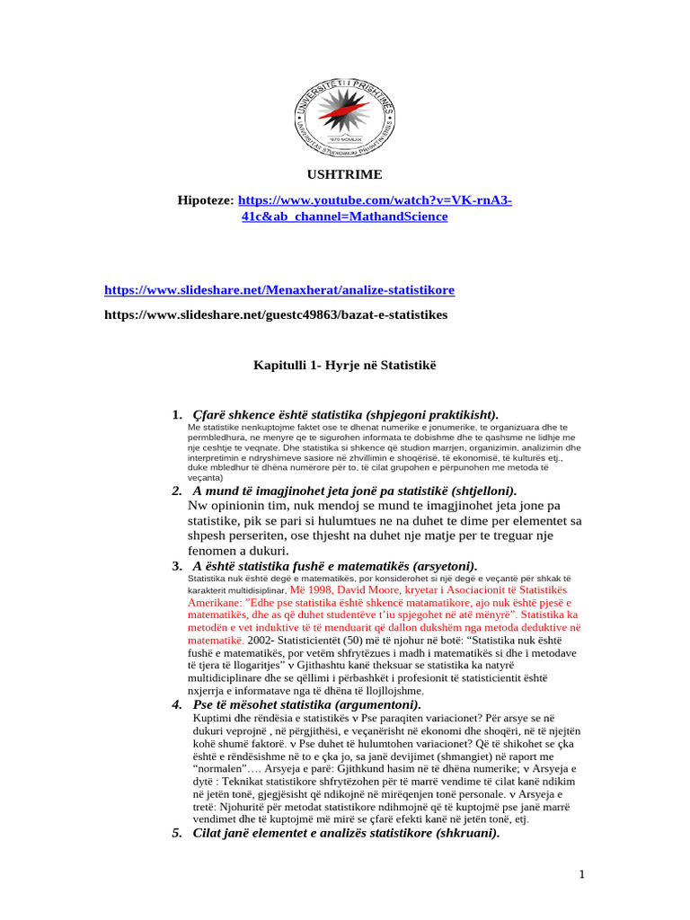 Kapitulli-1-Hyrje-në-Statistikë | PDF