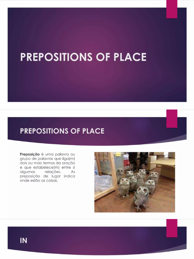 Prepositions of Place | PDF