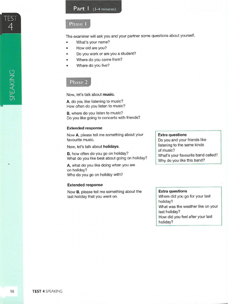 Final Speaking Test KET 2 | PDF