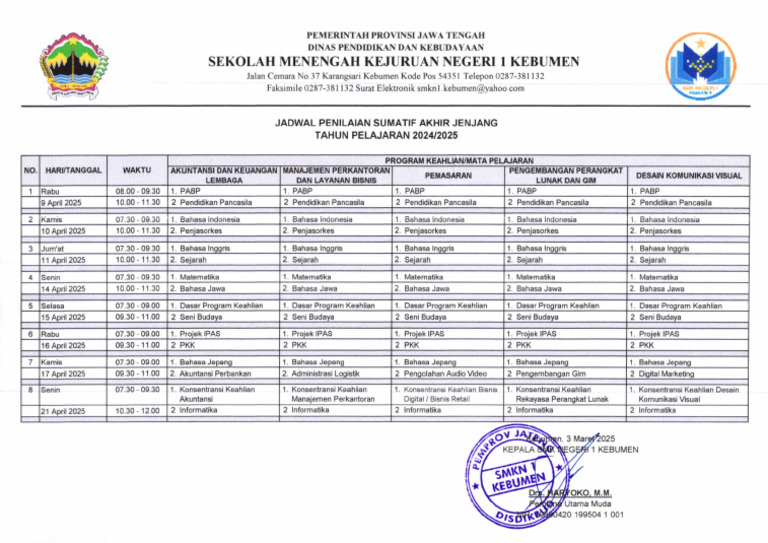 Jadwal PSAJ 2024-2025 | PDF