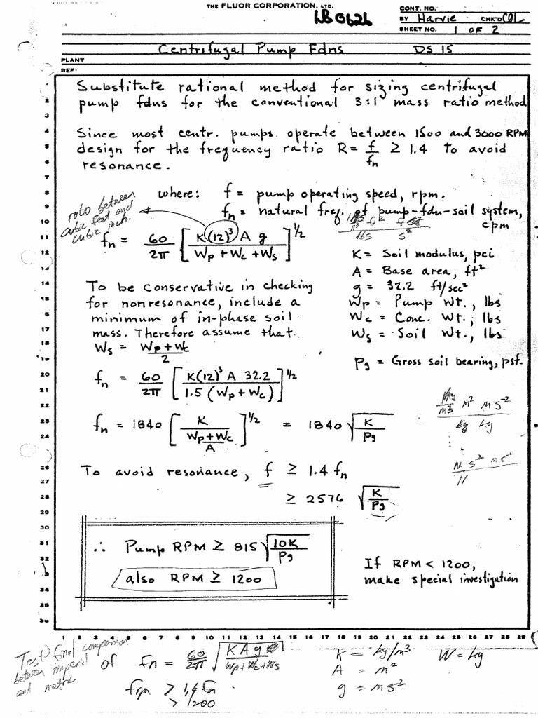 Centrifugal Pump Foundations Example | PDF