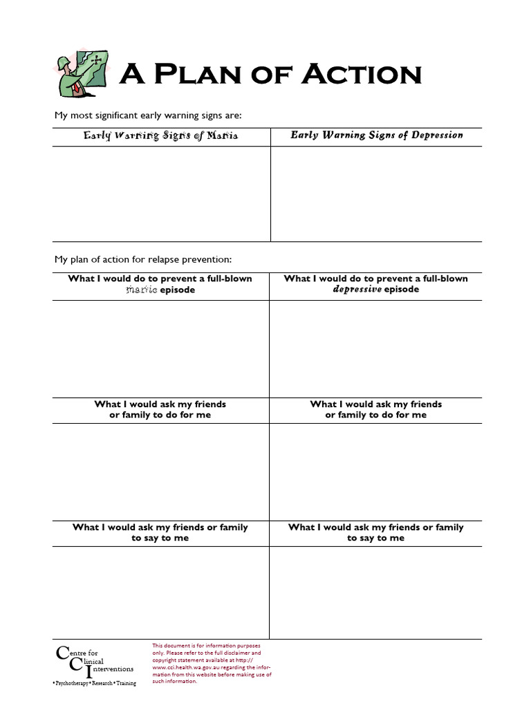 Bipolar Worksheet - 05 - Plan of Action | PDF