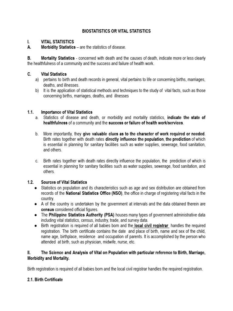 LECTURE 7 BIOSTATISTICS OR VITAL STATISTICS_STUDENT COPY.docx (1) | PDF ...