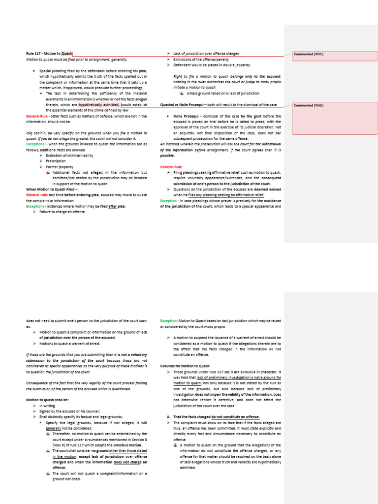 Rule 117 - Criminal Procedure | PDF | Acquittal | Double Jeopardy