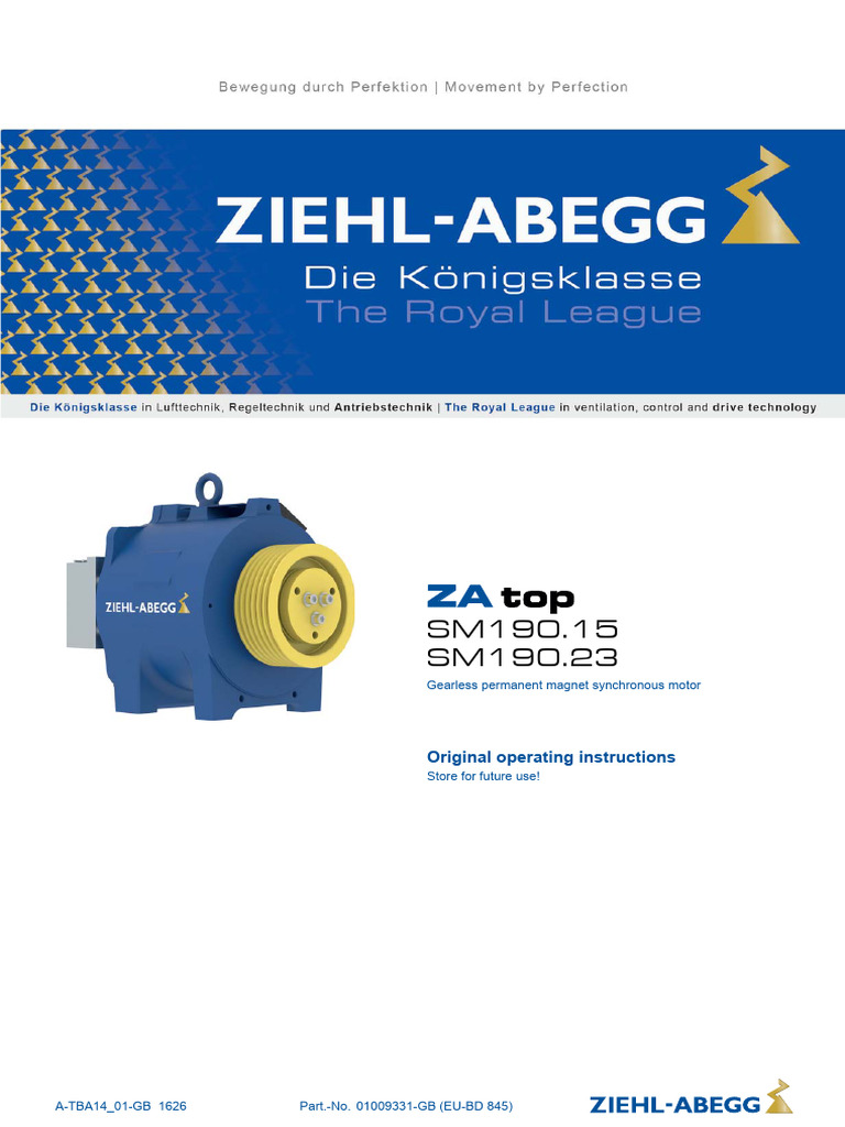 Ziehl Abegg Huong Dan Su Dung Zatop sm190 | PDF | Electric Motor | Elevator