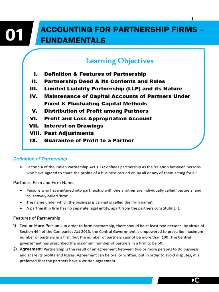 Partnership Capital Accounts Overview | PDF | Partnership | Debits And ...