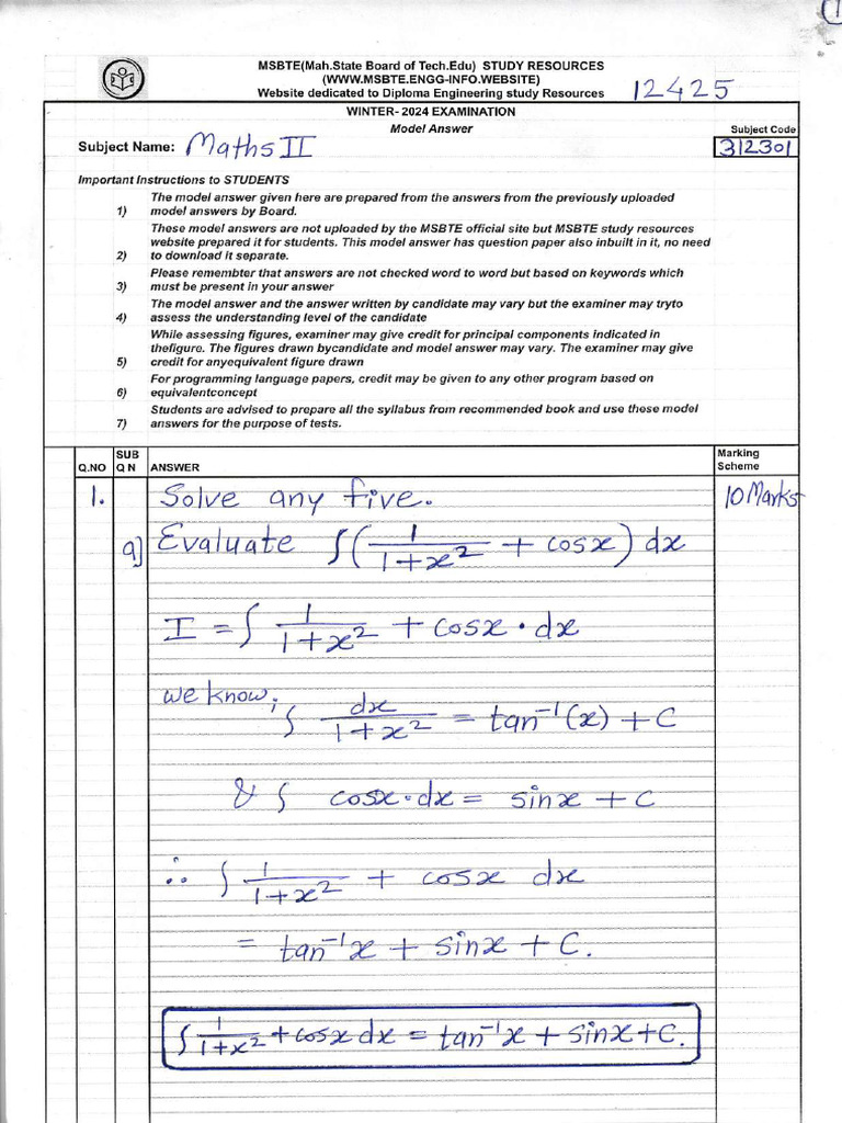 2024 Winter Model Answer Paper | PDF
