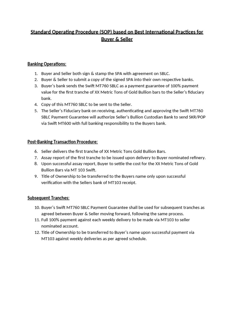 Standard Operating Procedure | PDF