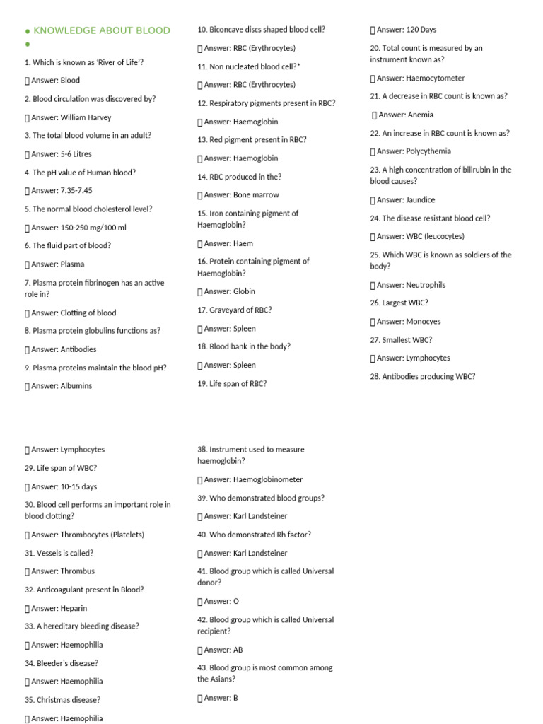 Blood Basics and Medical Terminology | PDF | Red Blood Cell | Blood Type