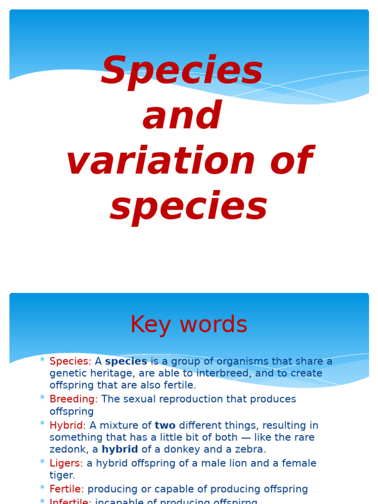 Understanding Species and Variation | PDF