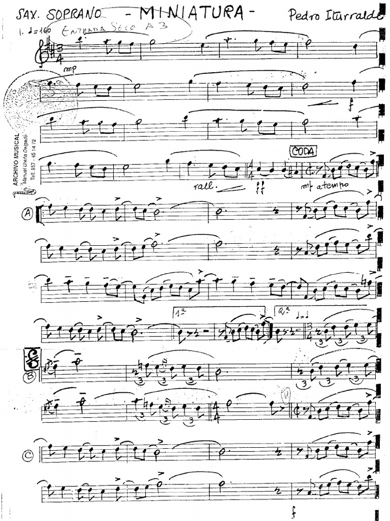 Miniatura - P. Iturralde (Cuarteto Saxofones) PDF | PDF